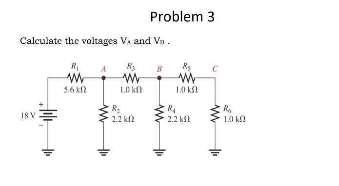 Solved Calculate the voltages VA and VB. | Chegg.com