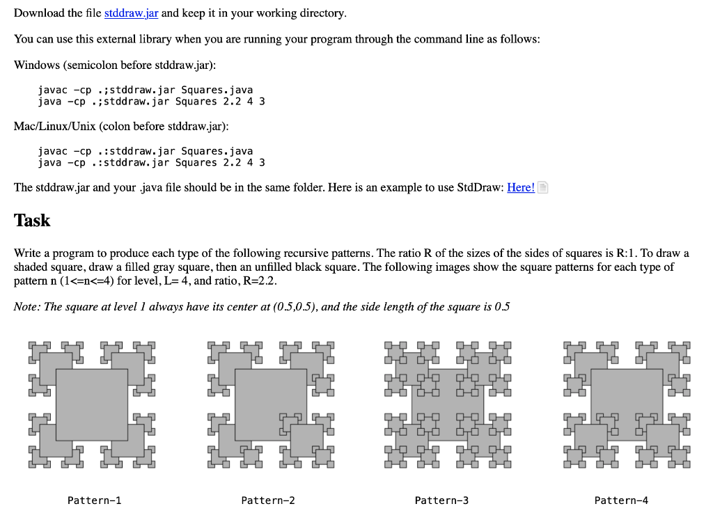 Solved Background StdDraw The authors of the textbook | Chegg.com