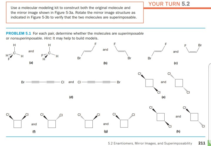 Solved YOUR TURN 5.2 Use a molecular modeling kit to | Chegg.com