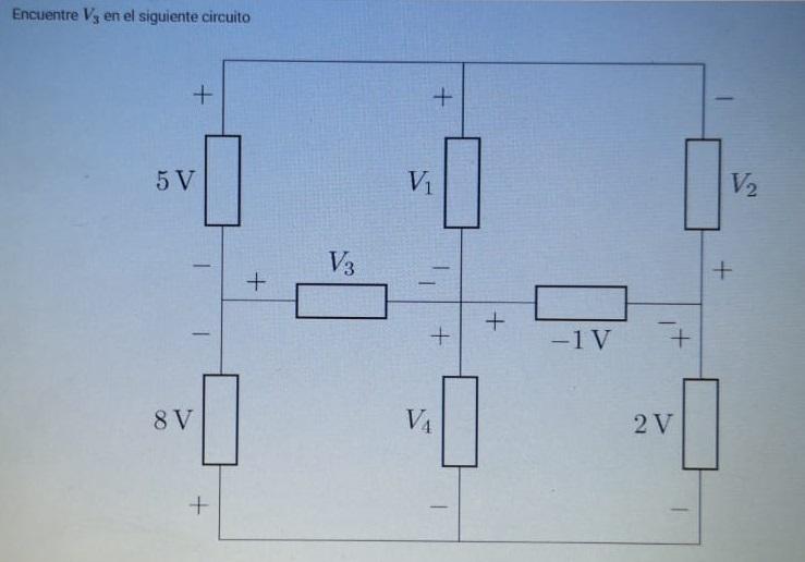 Solved Encuentre V3 en el siguiente circuito + + 5V Vi V2 V3 | Chegg.com