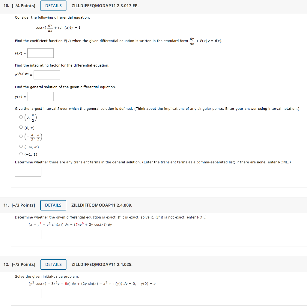 Solved 9. [-/3 Points] DETAILS ZILLDIFFEQMODAP11 2.3.005. | Chegg.com