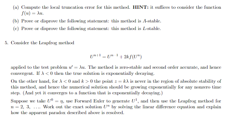 1. Which of the following Linear Multistep Methods | Chegg.com