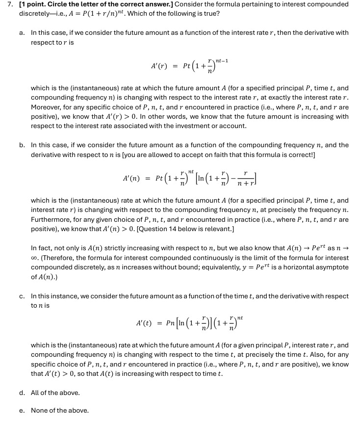 Solved [1 ﻿point. Circle the letter of the correct answer.] | Chegg.com