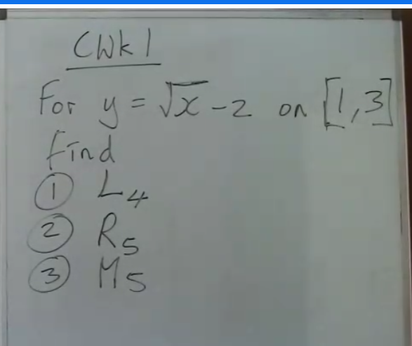 Solved CWkIfor y=x2-2 ﻿on 1,3find(1) L4R5(3) M5 | Chegg.com