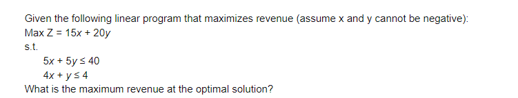 Solved Given the following linear program that maximizes | Chegg.com