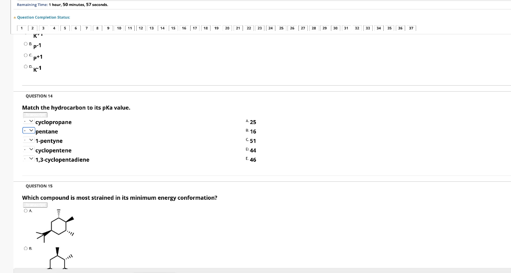 Solved Match the hydrocarbon to its pKa value. cyclopropane | Chegg.com