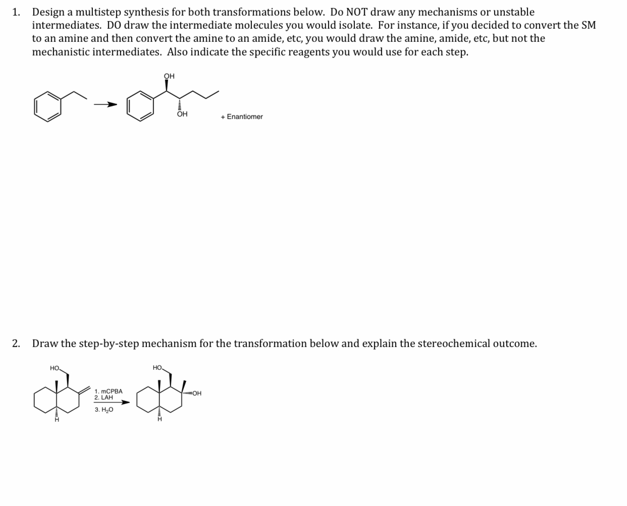 Solved 1. Design a multistep synthesis for both | Chegg.com