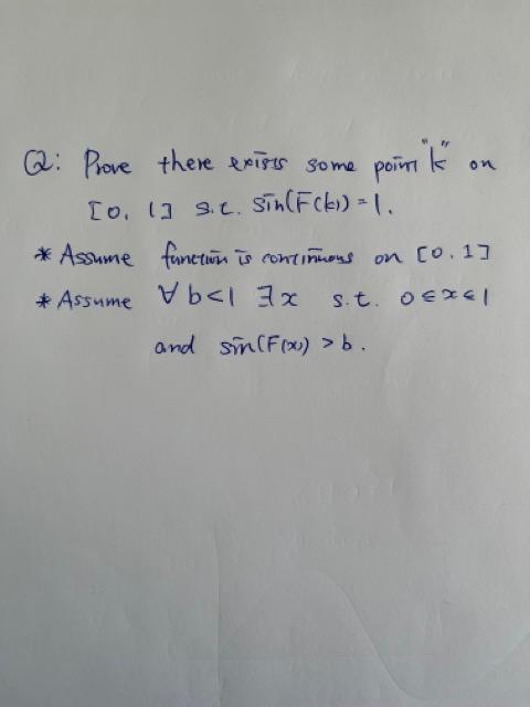 Solved Q: Prove there exists some point "k on [0,1] s., | Chegg.com