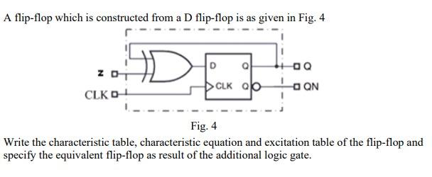 Solved A flip-flop which is constructed from a D flip-flop | Chegg.com