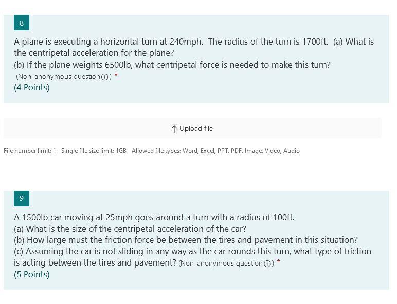 Solved 8 A plane is executing a horizontal turn at 240mph. | Chegg.com