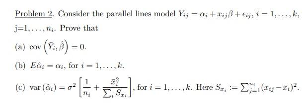 Solved Problem 2. Consider the parallel lines model | Chegg.com