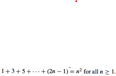Solved 1+3+5+⋯+(2n−1)=n2 for all n≥1 | Chegg.com