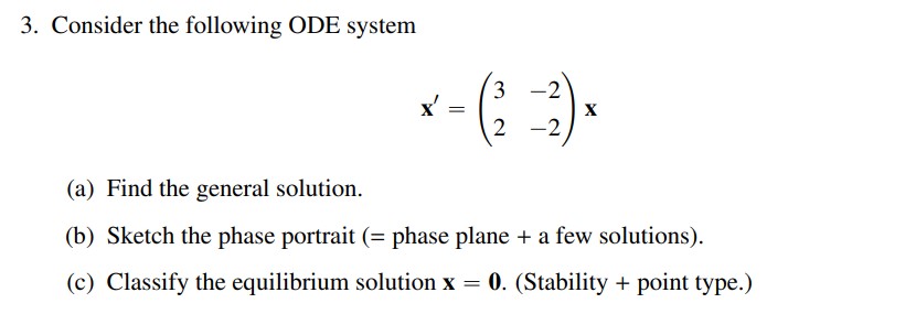 Solved by an EXPERT Consider the following ODE | Chegg.com