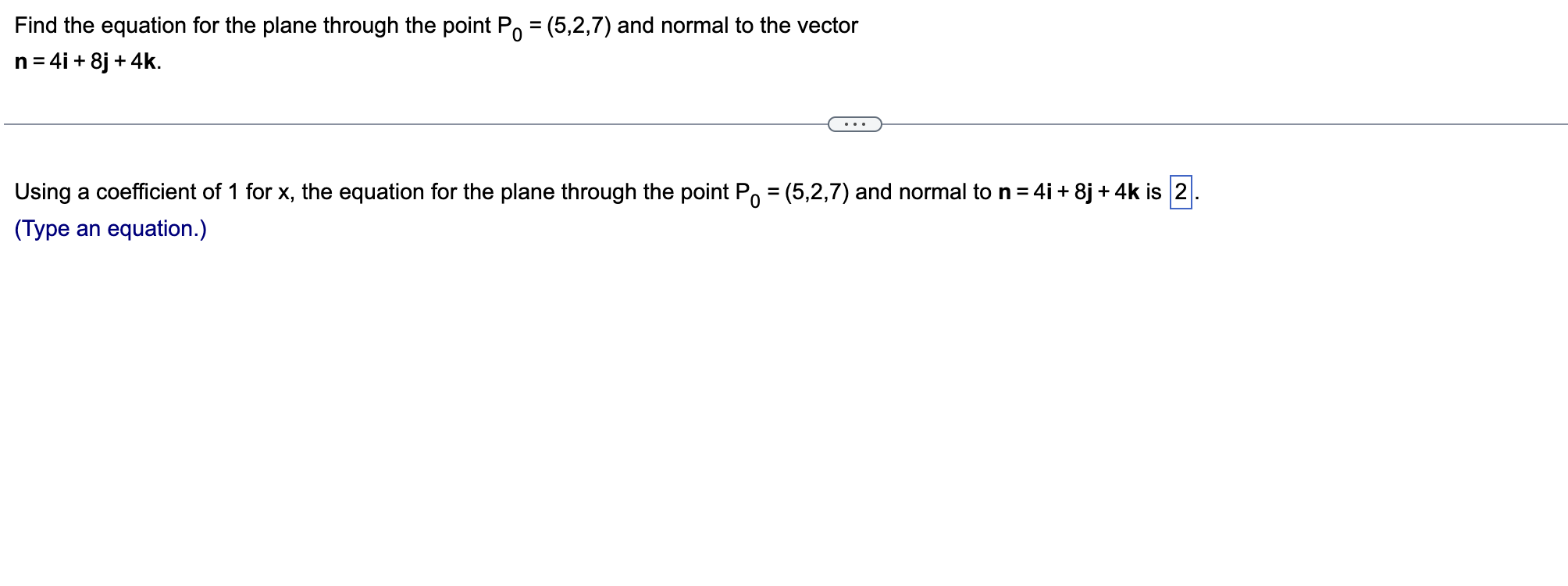Solved Find the equation for the plane through the point | Chegg.com
