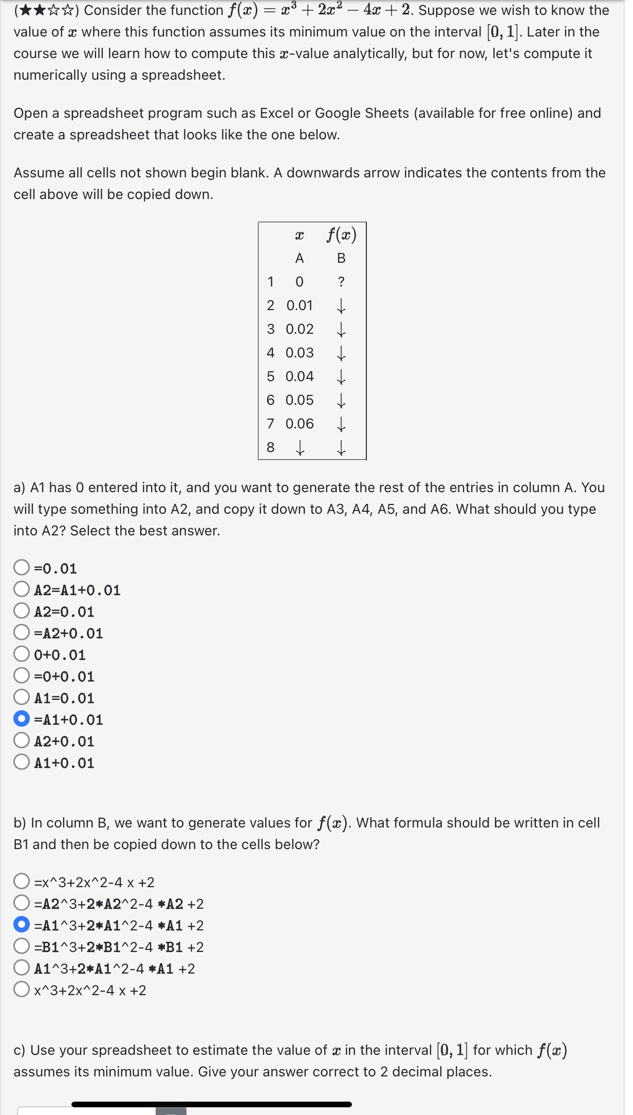 Solved ( ⋆⋆⋆ξξ) Consider the function f(x)=x3+2x2−4x+2. | Chegg.com