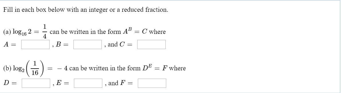 Solved Fill in each box below with an integer or a reduced | Chegg.com
