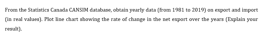 Solved From the Statistics Canada CANSIM database, obtain | Chegg.com