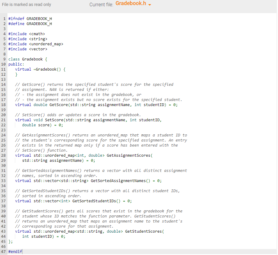 In C++ please!! 6.11.1: LAB: Course gradebook with | Chegg.com