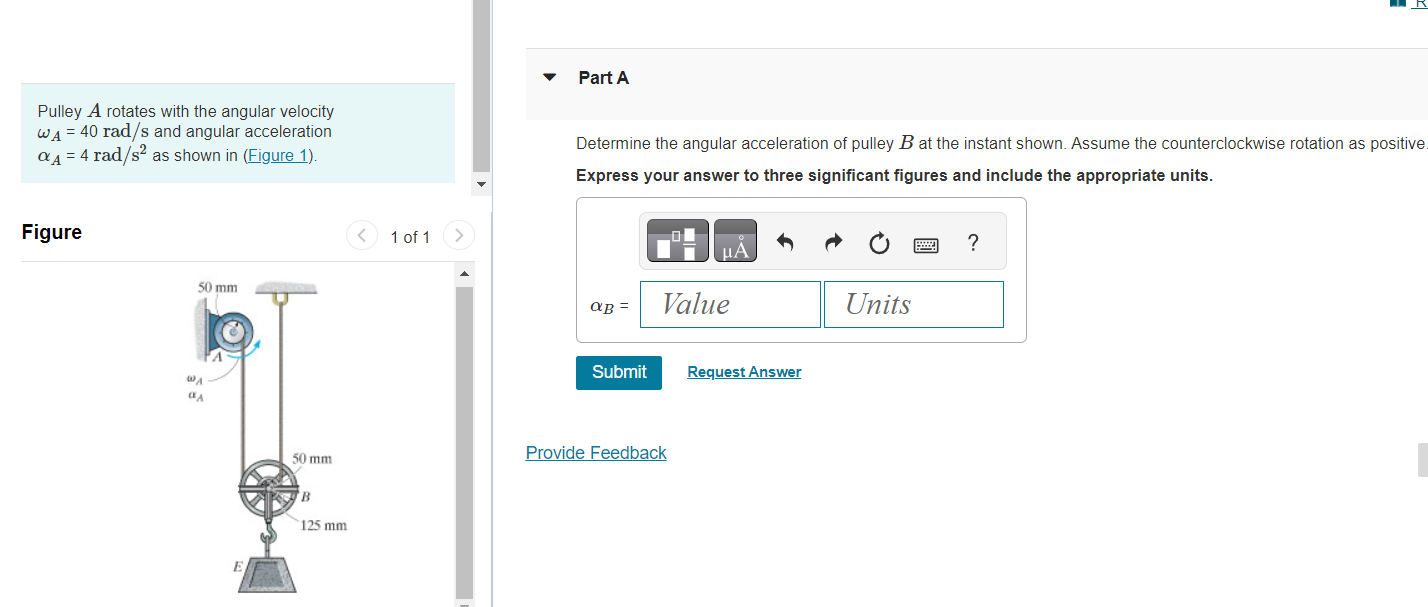 Solved Pulley A rotates with the angular velocity ωA=40rad/s | Chegg.com
