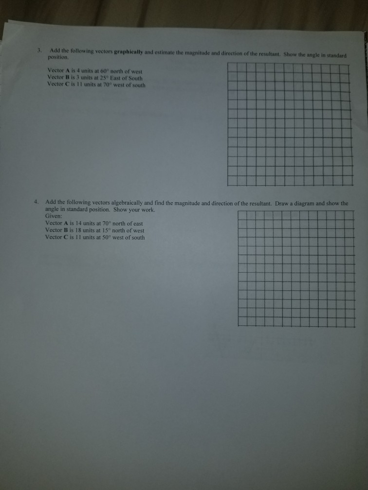 3. Add the following vectors graphically and estimate | Chegg.com
