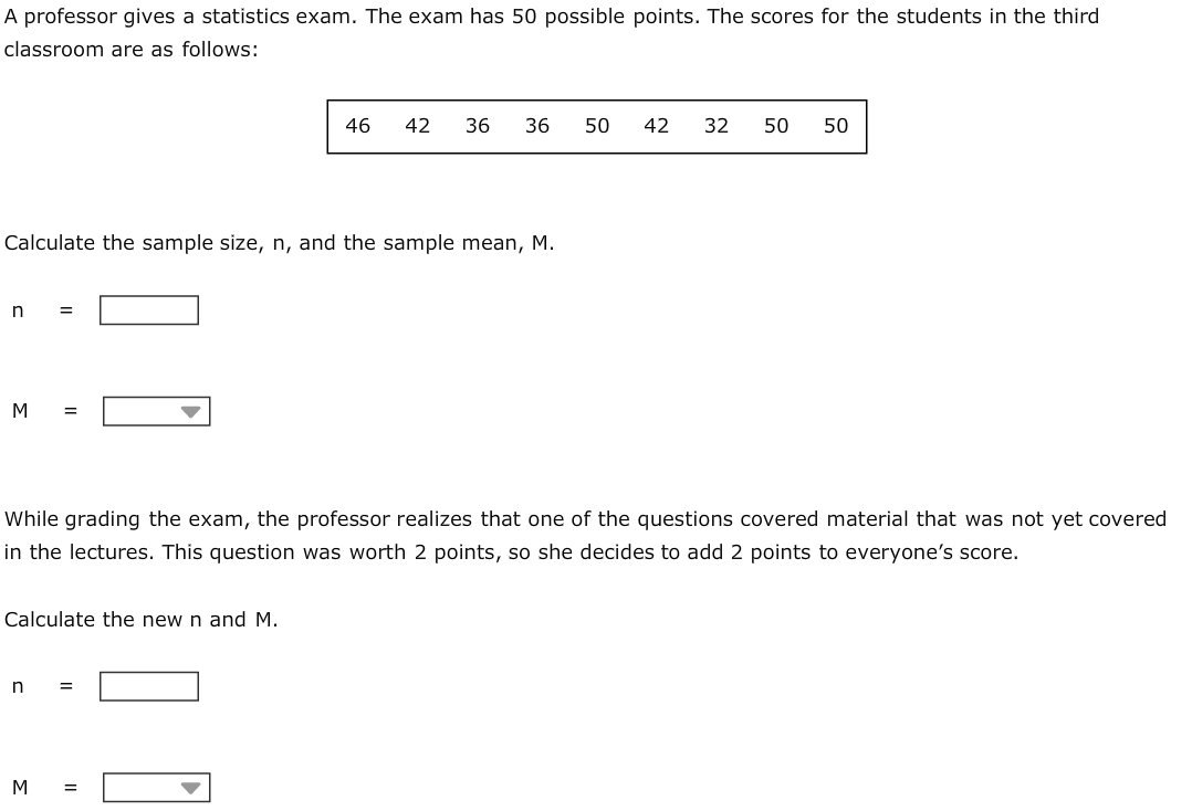 Solved A professor gives a statistics exam. The exam has 50 | Chegg.com