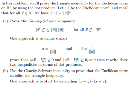 Solved In this problem, you'll prove the triangle inequality | Chegg.com