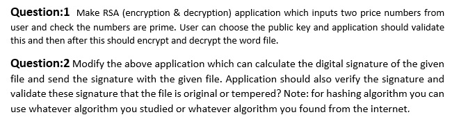 Solved Question:1 Make RSA (encryption & decryption) | Chegg.com