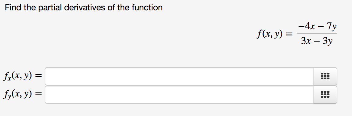 Solved Find the partial derivatives of the function f(x, y) | Chegg.com