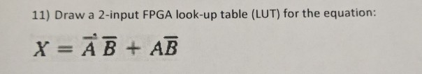Solved 11) Draw a 2-input FPGA look-up table (LUT) for the | Chegg.com