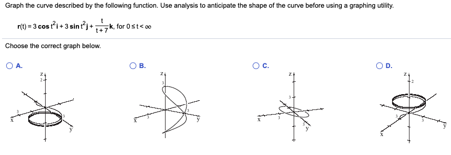 Solved Graph the curve described by the following function, | Chegg.com
