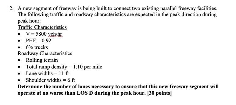 Solved A new segment of freeway is being built to connect | Chegg.com