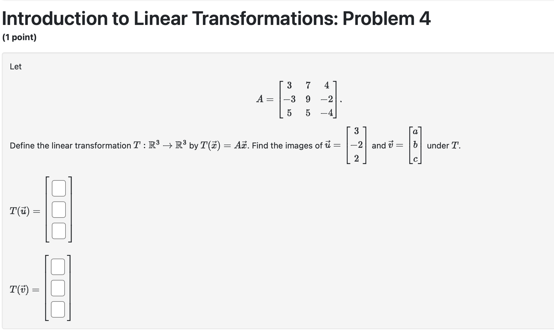 Solved Introduction to Linear Transformations: Problem 4 (1 | Chegg.com