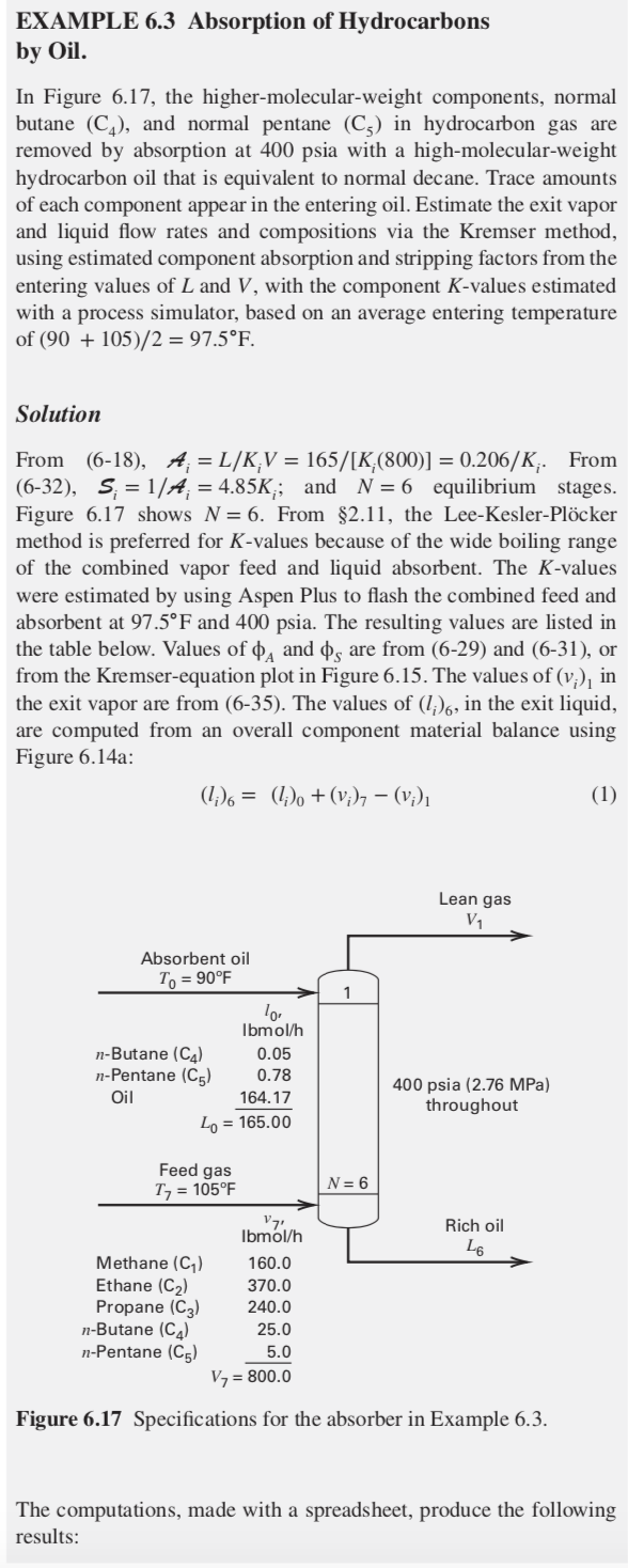 6.11. Multicomponent, multistage absorption. Consider | Chegg.com