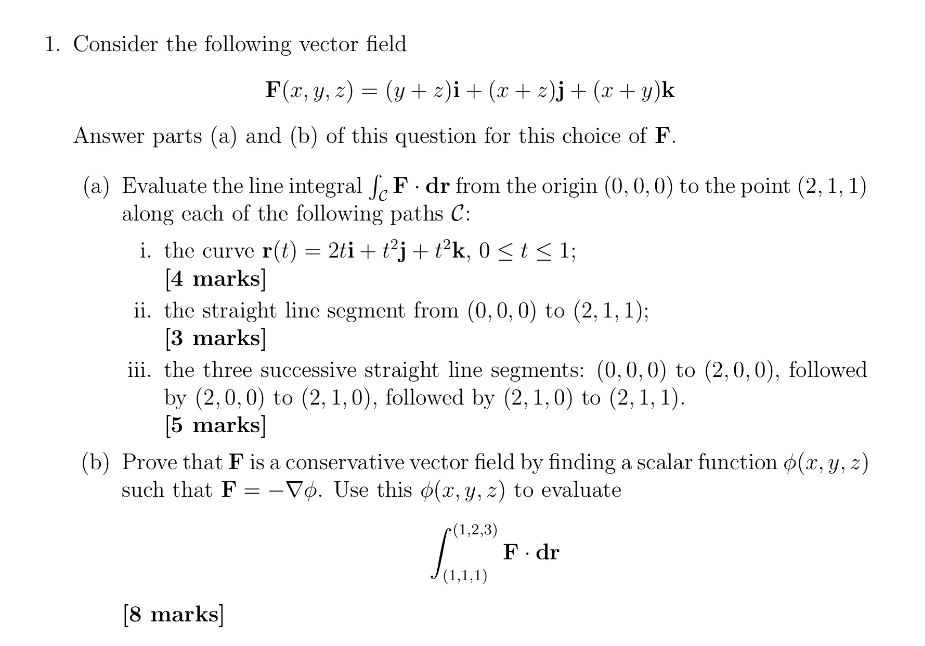 Solved Consider the following vector | Chegg.com