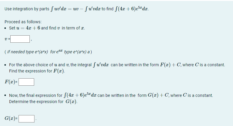 Solved Use integration by parts ∫uv′dx=uv−∫u′vdx to find | Chegg.com