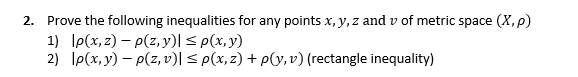 Solved 2. Prove the following inequalities for any points | Chegg.com