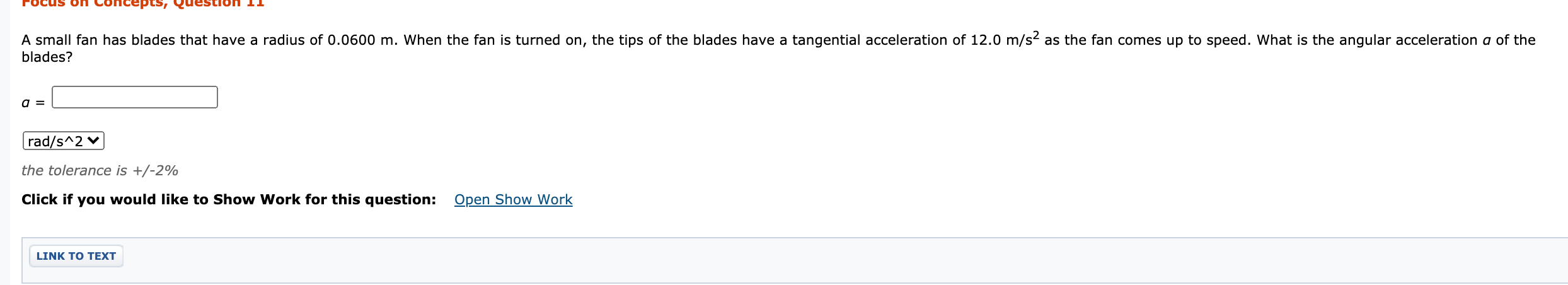 Solved Focus on Concepts, Question 07 A rotating object | Chegg.com