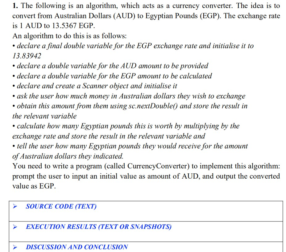 Solved 1. The following is an algorithm, which acts as a | Chegg.com