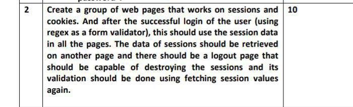 Solved N Create a group of web pages that works on sessions | Chegg.com