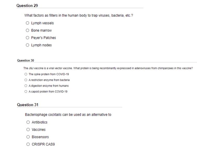 Solved Question 29 What factors as filters in the human body | Chegg.com