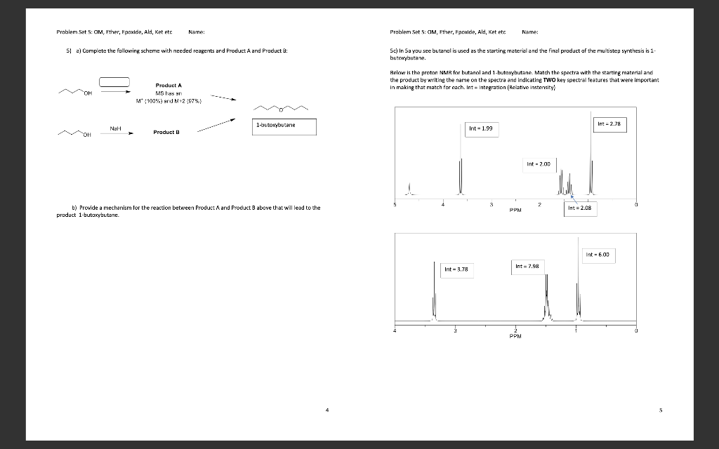 Solved S1 a) Camplete the following scheme with needed | Chegg.com