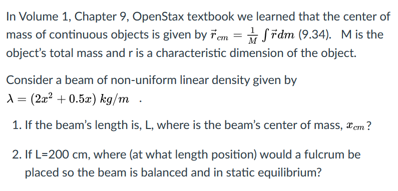 Solved In Volume 1, Chapter 9, OpenStax textbook we learned | Chegg.com