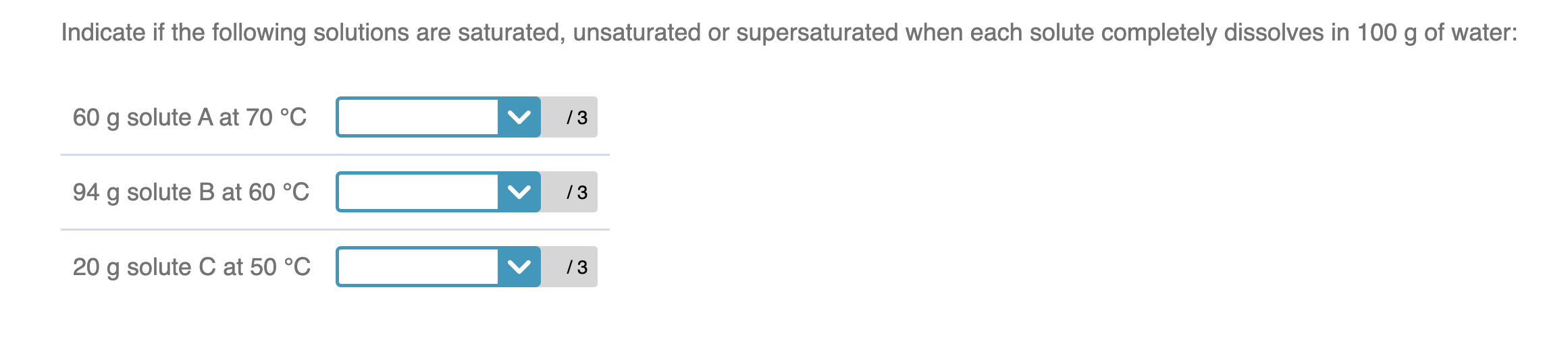 Solved Indicate if the following solutions are saturated, | Chegg.com