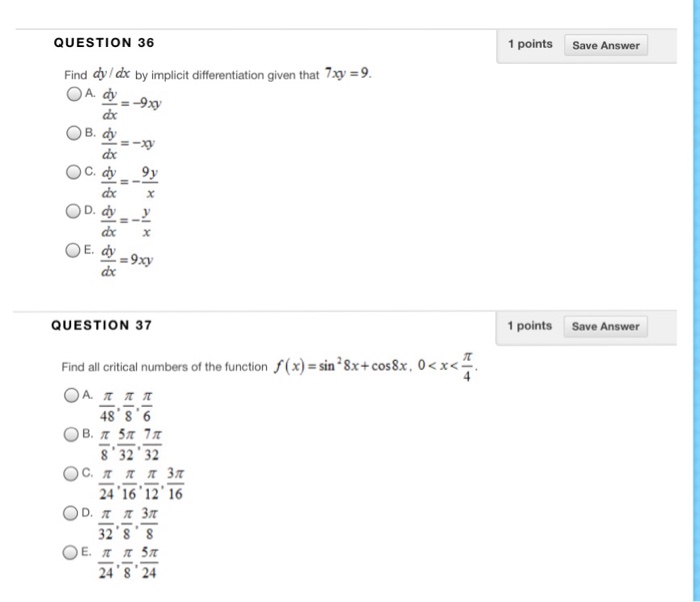 Solved Find dy/dx by implicit differentiation given that 7xy | Chegg.com