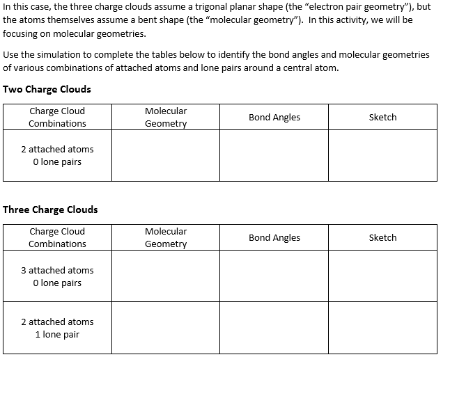 Solved In this case, the three charge clouds assume a | Chegg.com