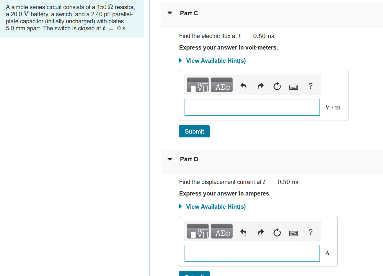 Solved A simple series circuit consists of a 150Ω resistor, | Chegg.com