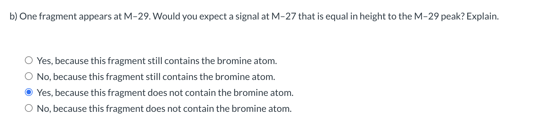 Solved onsider the mass spectrum of 2-bromopentane, which | Chegg.com