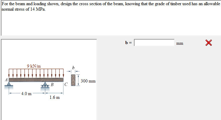 Solved For the beam and loading shown, design the cross | Chegg.com