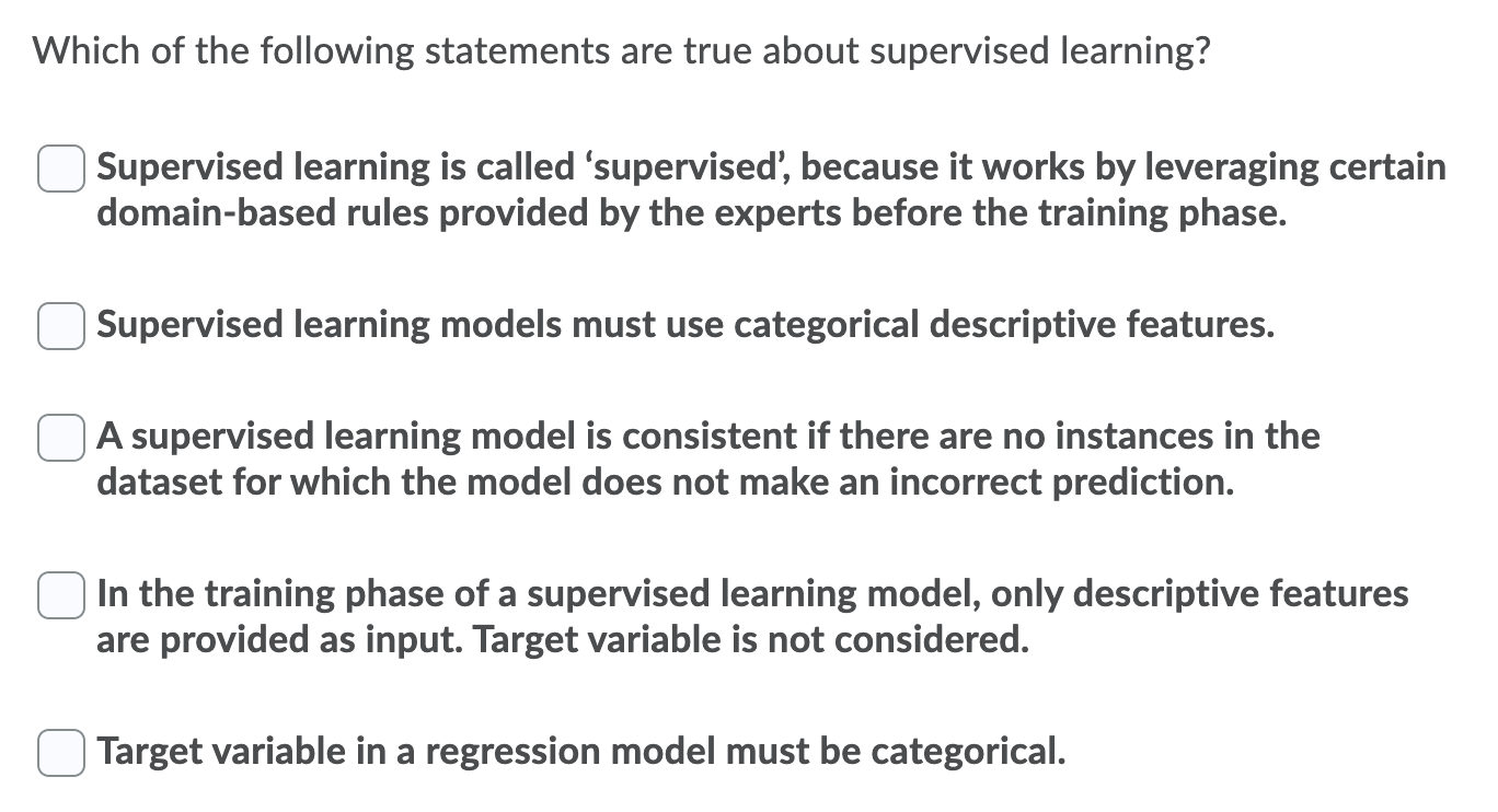 Solved Which of the following statements are true about | Chegg.com