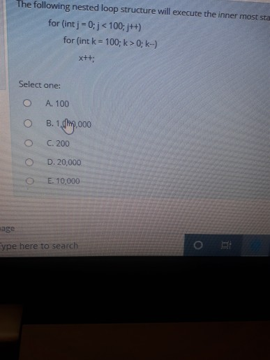 Solved The Following Nested Loop Structure Will Execute The 7392